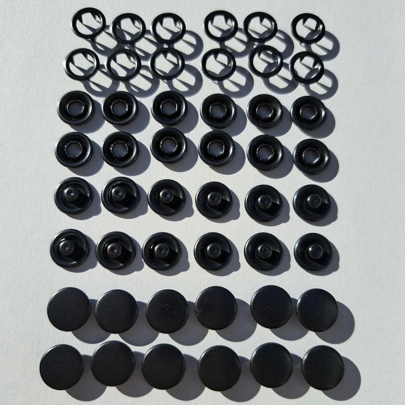 Set of 12 Black Metal Cap Prong Snap Buttons 11.5 Mm 7/16" Size 16 ...