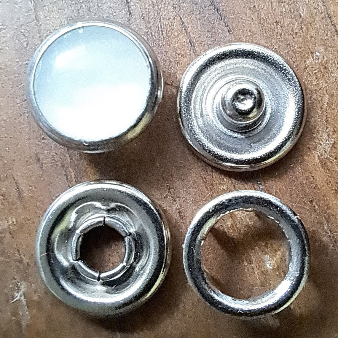 Set of 12 Small Mini White Pearl Prong Snap Buttons 8.5 Mm 5/16" Size ...