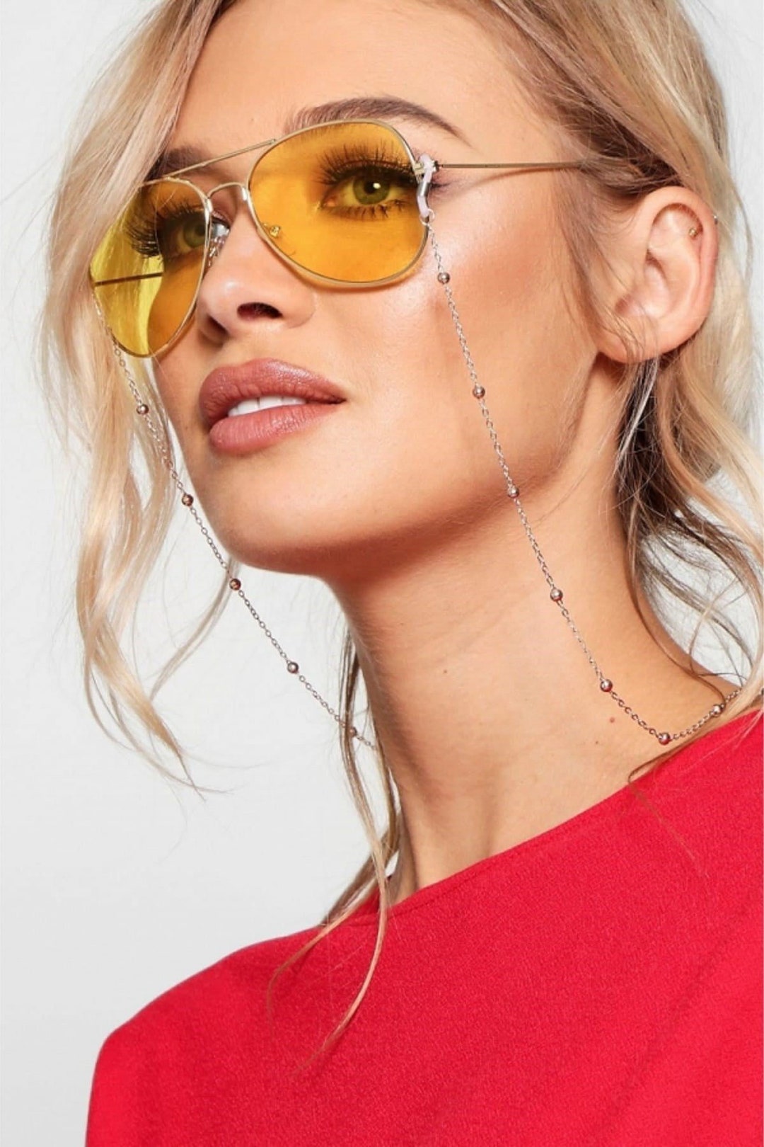 Tiny Ball Silver Glasses Chain | Silver Color | Glasses Chain | Bulk ...