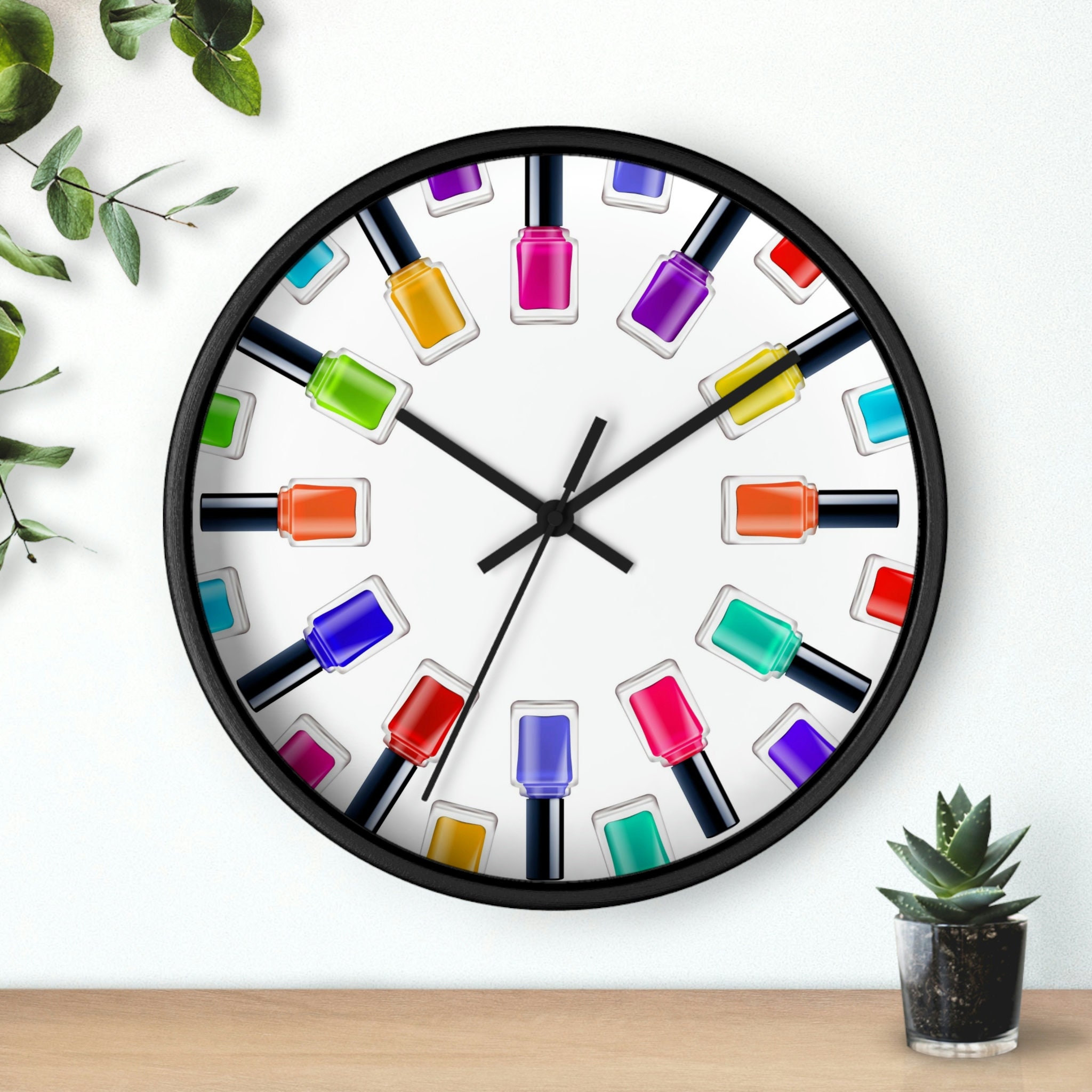 Nail Salon Wall Clock Nail Polish Wall Clock for Beauty Salon Manicure ...
