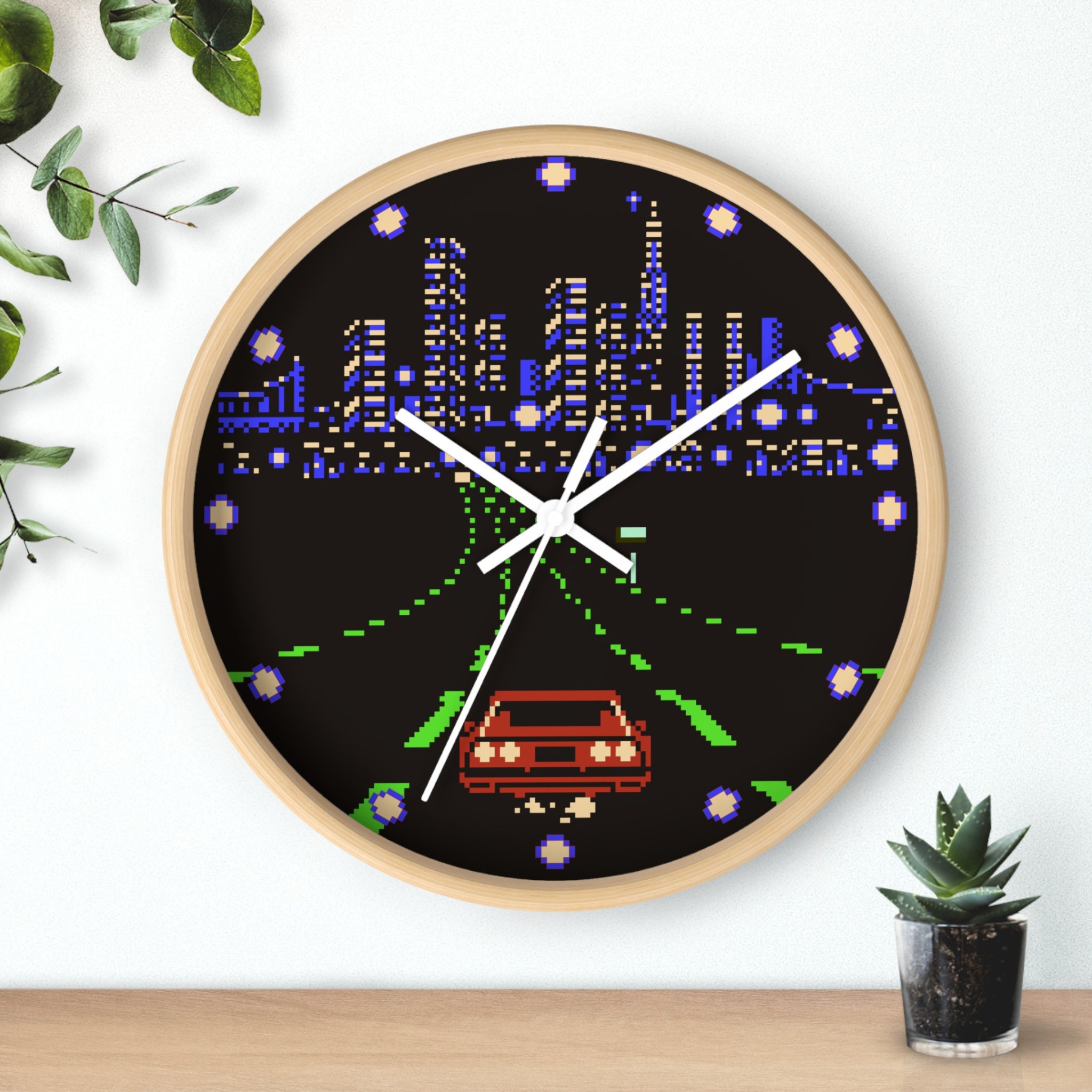 Retro Wall Clock Race Car Wall Clock Pixel Wall Clock Wall Clock Rad ...