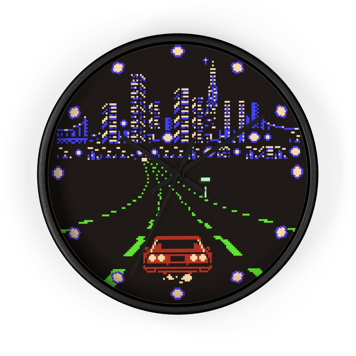 Retro Wall Clock Race Car Wall Clock Pixel Wall Clock Wall Clock Rad ...
