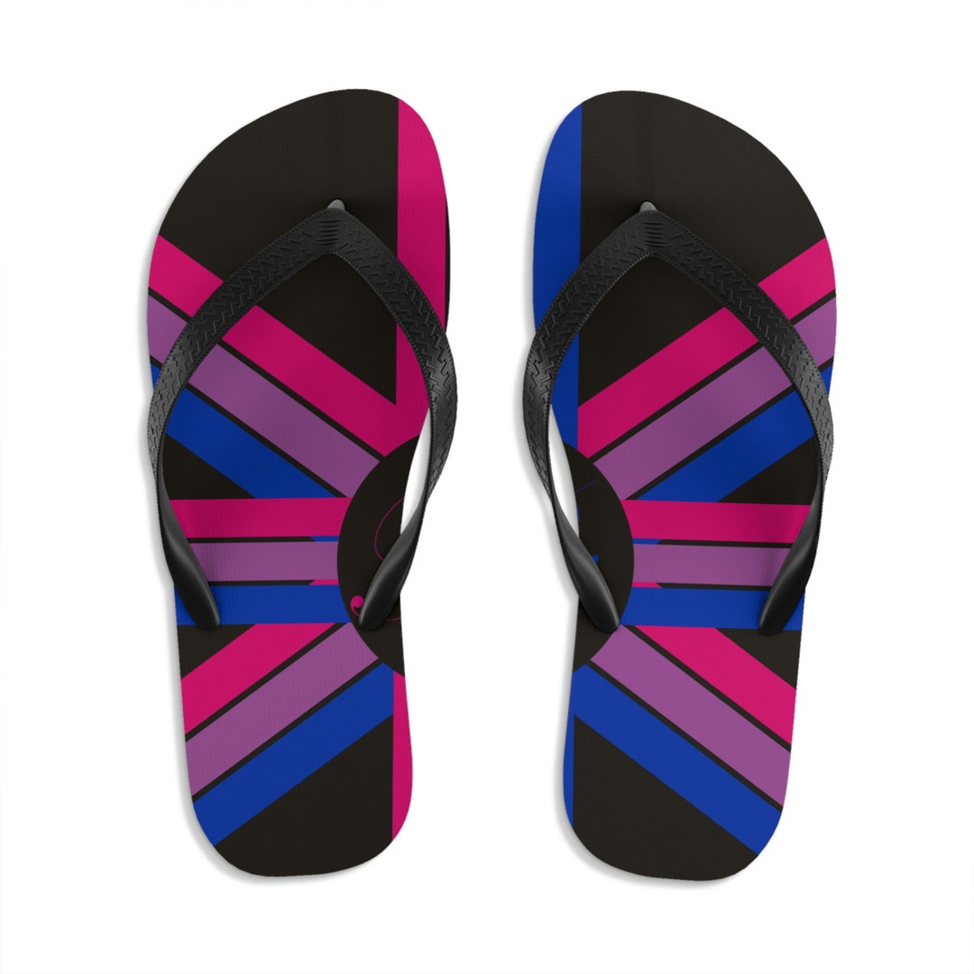 Bisexual Flip-flops LGBTQ Pride Footwear Bi Colours Thongs Bi - Etsy