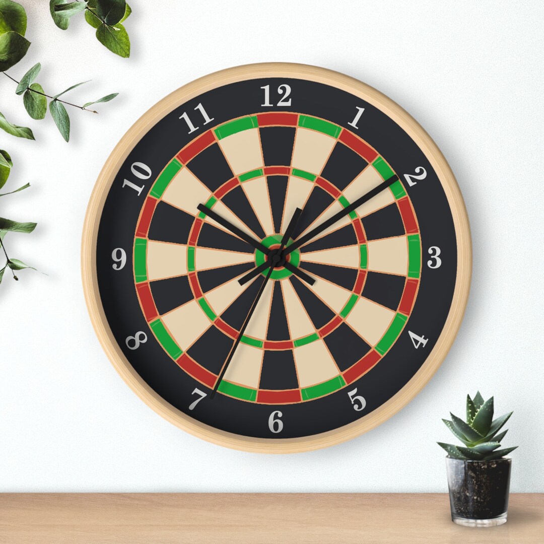 Dart Board Wall Clock Dartboard Wall Clock for Games Room Wall Clock ...