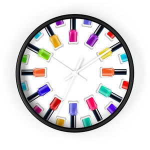 Nail Salon Wall Clock Nail Polish Wall Clock for Beauty Salon Manicure ...