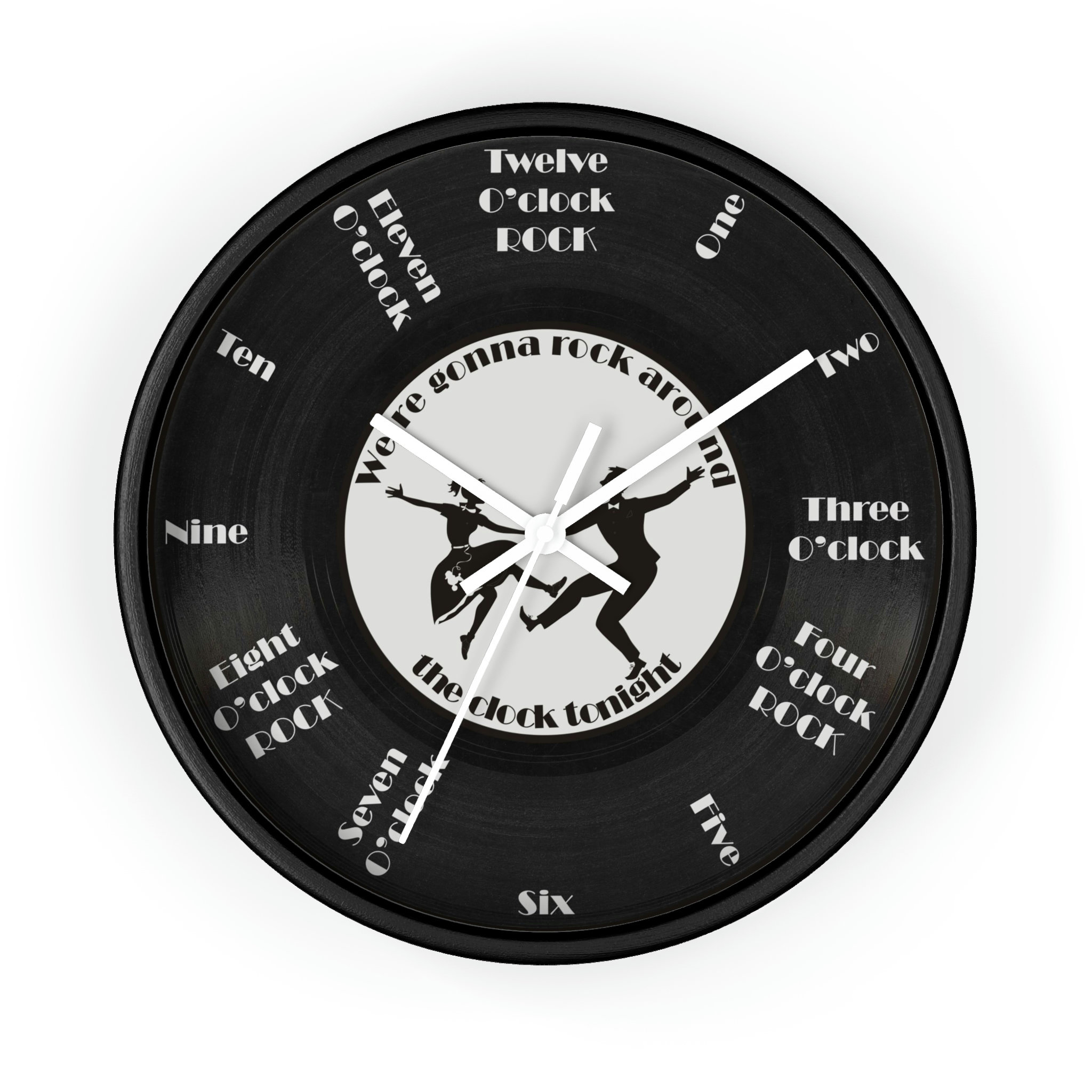 1950's Rock Around the Clock Wall Clock 50's Style Rock Wall Clock Bill ...