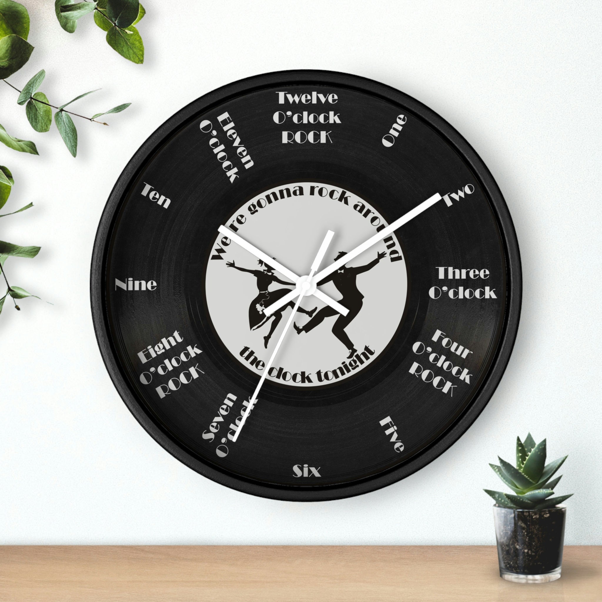 1950's Rock Around the Clock Wall Clock 50's Style Rock Wall Clock Bill ...