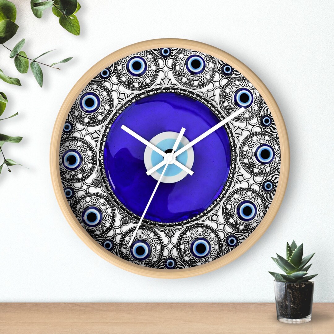 Turkish Evil Eye Wall Clock - Silent Clock - Etsy