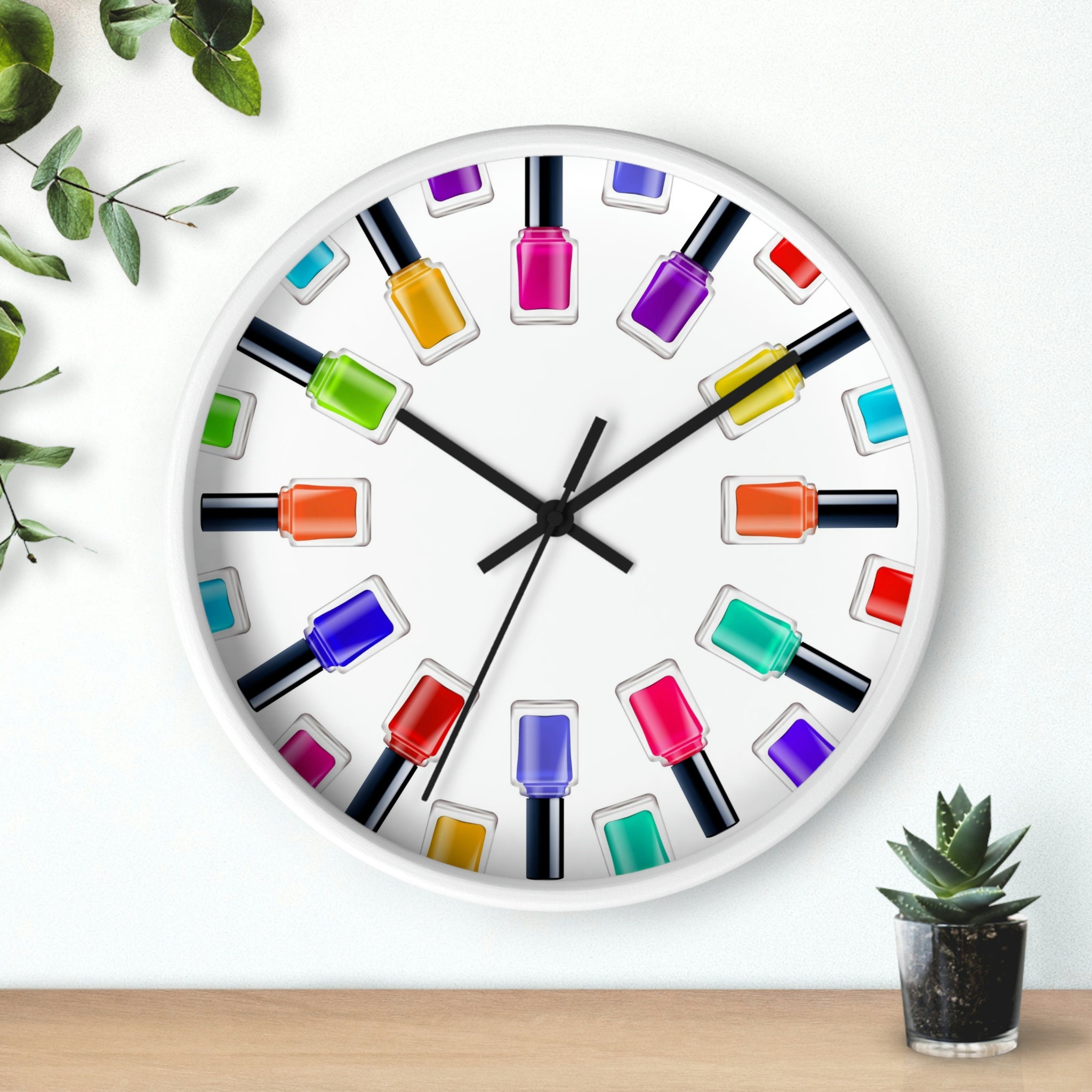 Nail Salon Wall Clock Nail Polish Wall Clock for Beauty Salon Manicure ...