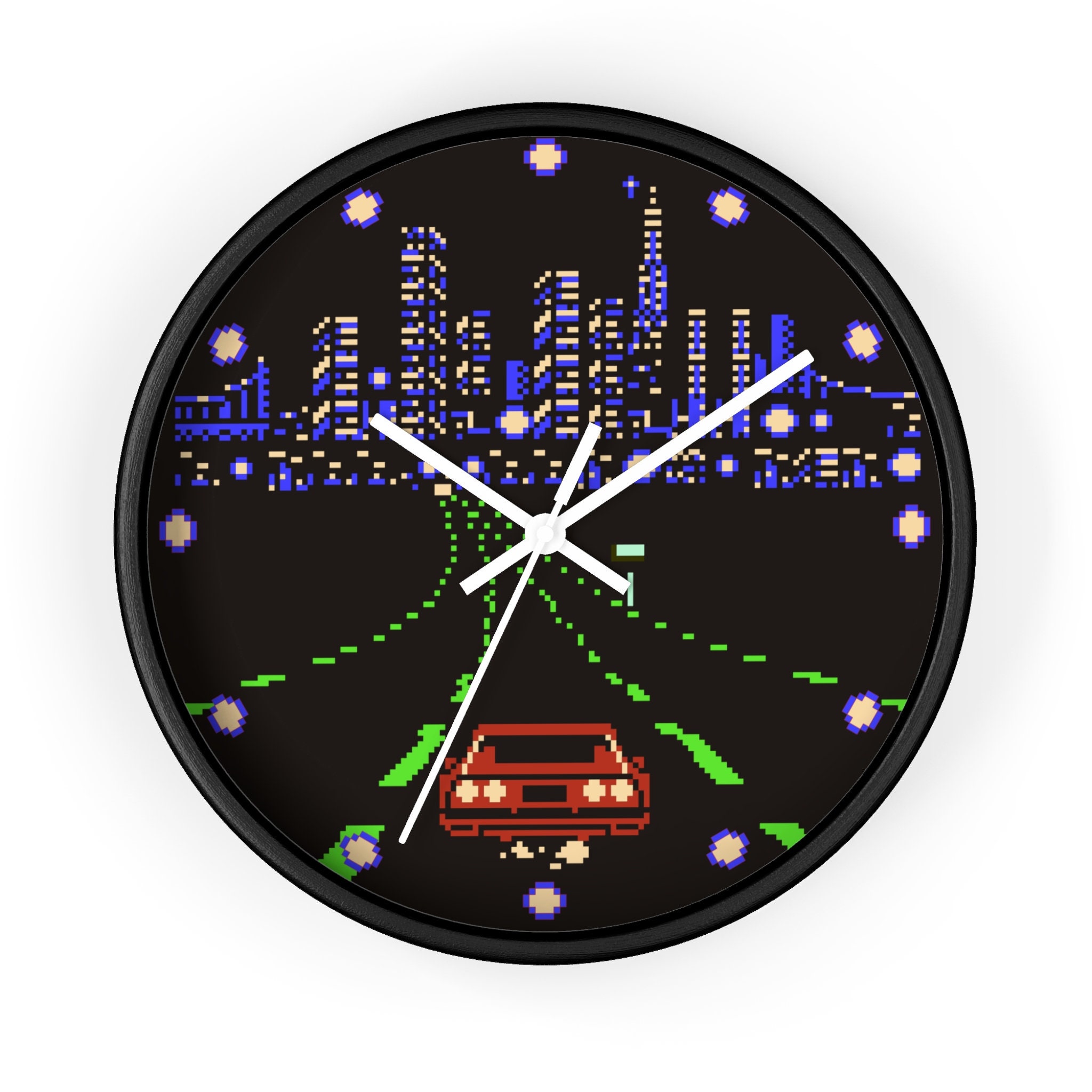 Retro Wall Clock Race Car Wall Clock Pixel Wall Clock Wall Clock Rad ...