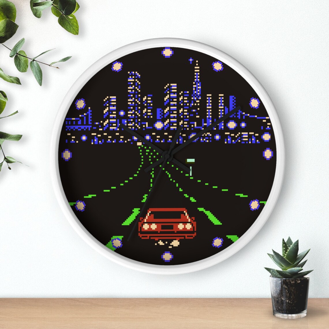 Retro Wall Clock Race Car Wall Clock Pixel Wall Clock Wall Clock Rad ...