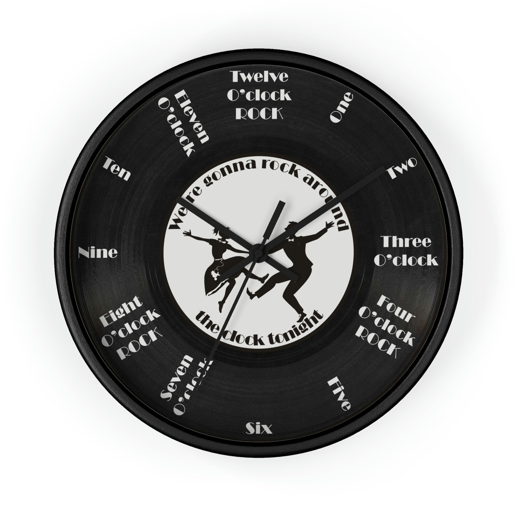 1950's Rock Around the Clock Wall Clock 50's Style Rock Wall Clock Bill ...