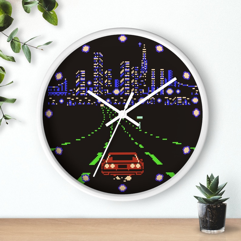 Retro Wall Clock Race Car Wall Clock Pixel Wall Clock Wall Clock Rad ...