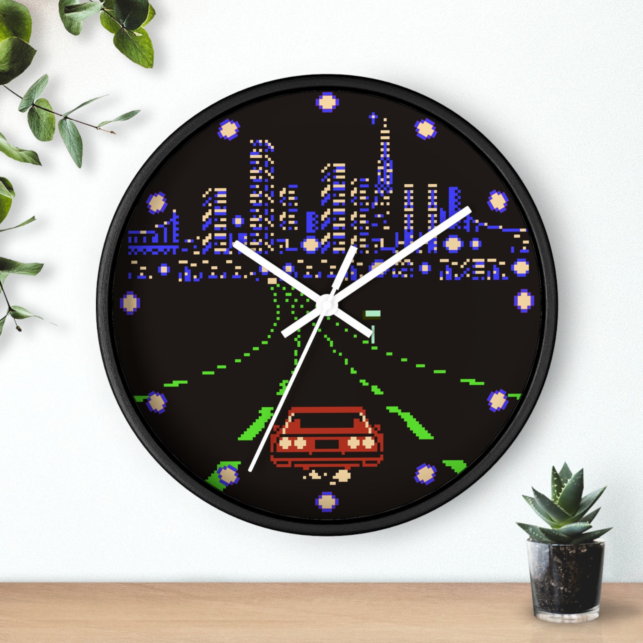 Retro Wall Clock Race Car Wall Clock Pixel Wall Clock Wall Clock Rad ...