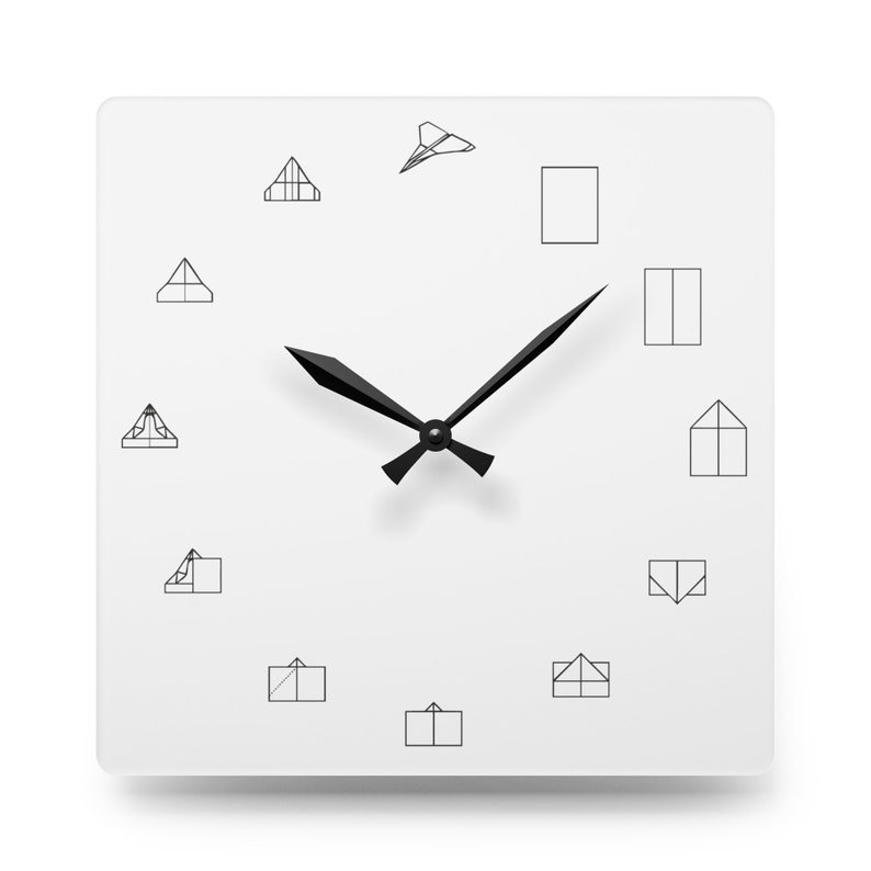 Paper Plane Acrylic Wall Clock Paper Jet Wall Clock 90s Kids Wall Clock ...