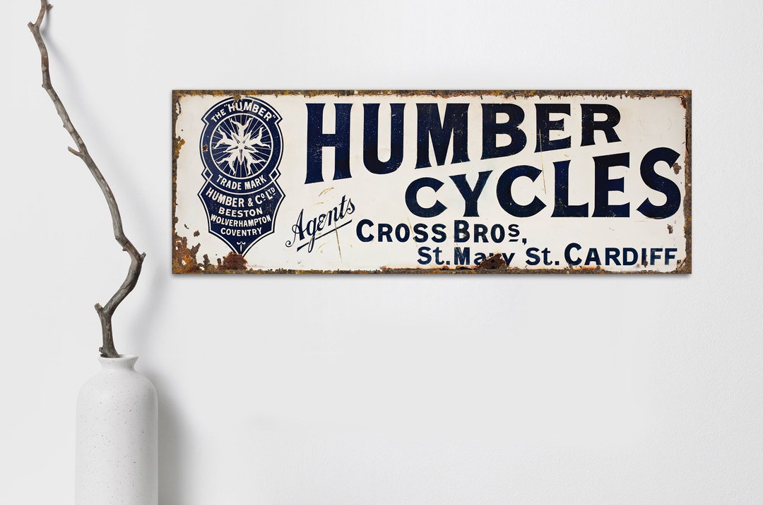 Rare Vintage Style English Humber Cycling Cyclist Sign - Etsy