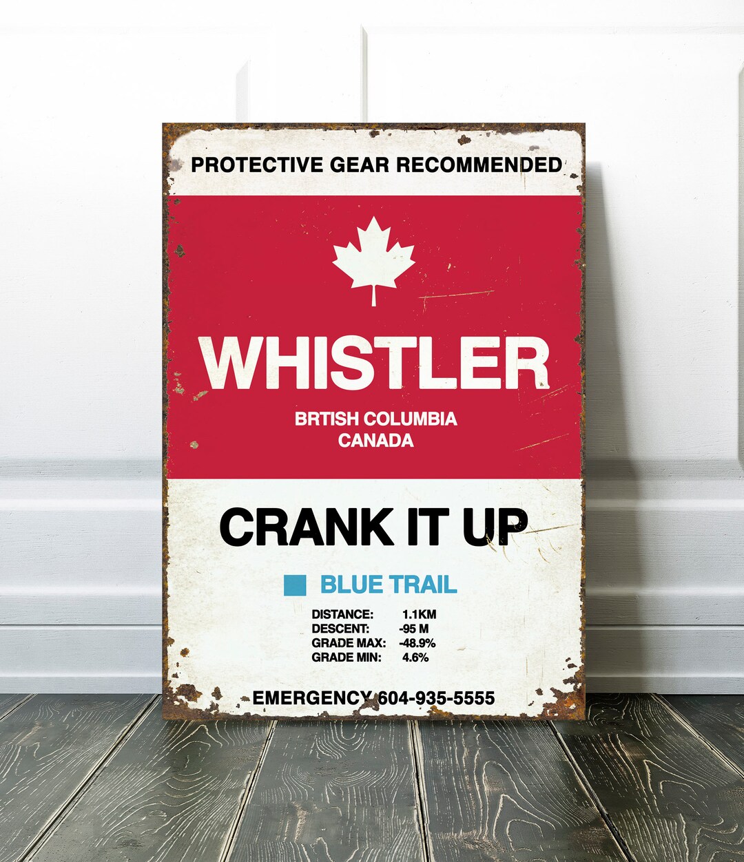 Mountain Bike MTB Whistler Trail Sign - MTB Cycling Gift - Etsy