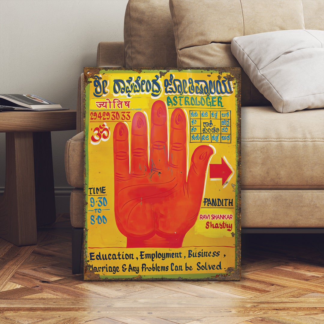 Indian Palmistry Street Sign Indian Bar Sign - Etsy