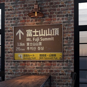 Mount Fuji Japan Summit Hiking Yoshida Trail Sign - Etsy