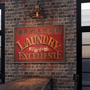 Chinese Hand Laundry Vintage Advertising Sign - Etsy