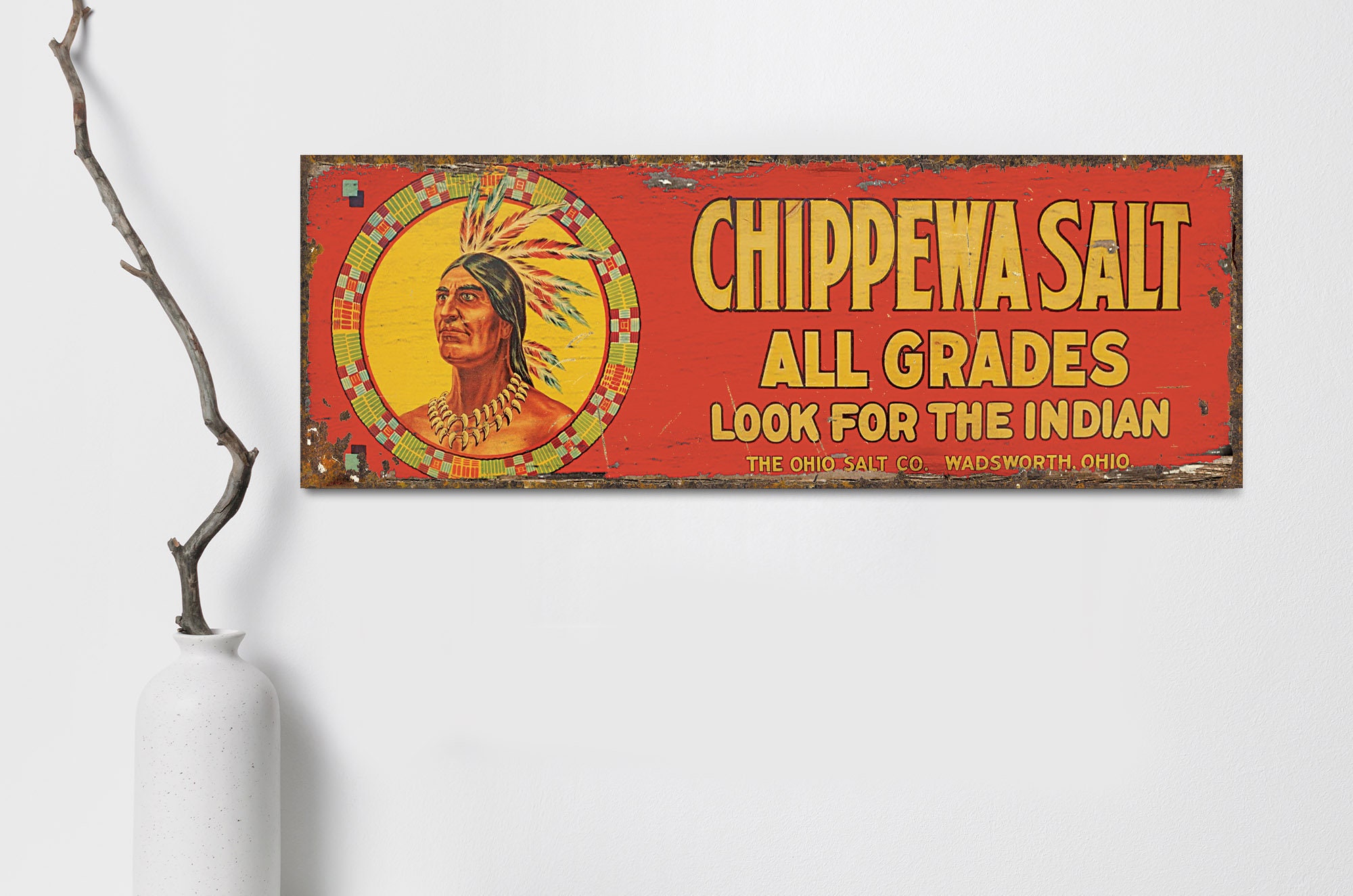Rare Vintage Style Chippewa Salt Sign - Etsy