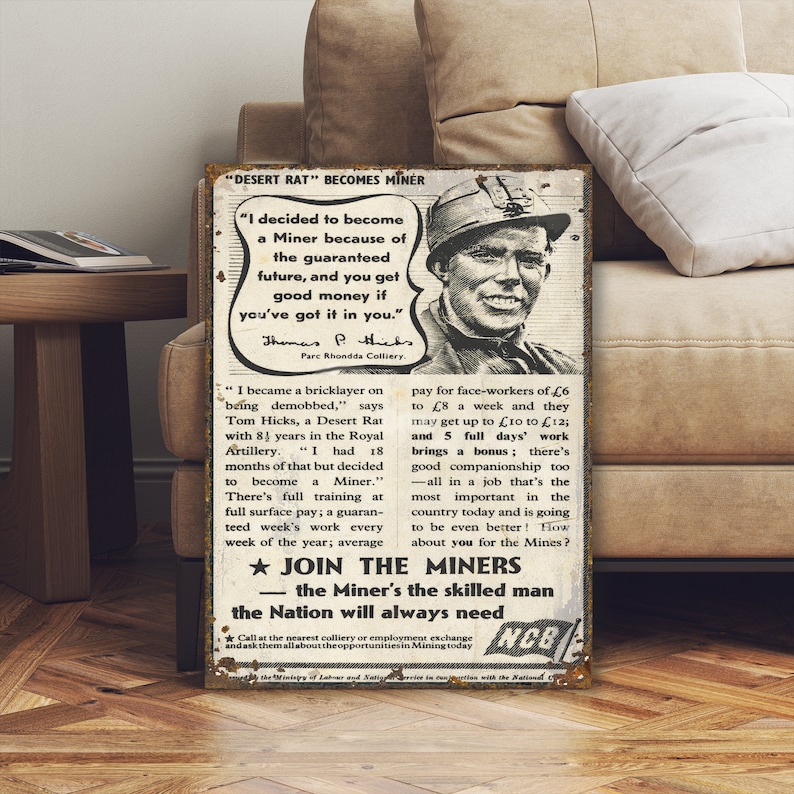 British Coal Mining Poster NCB Sign - Etsy