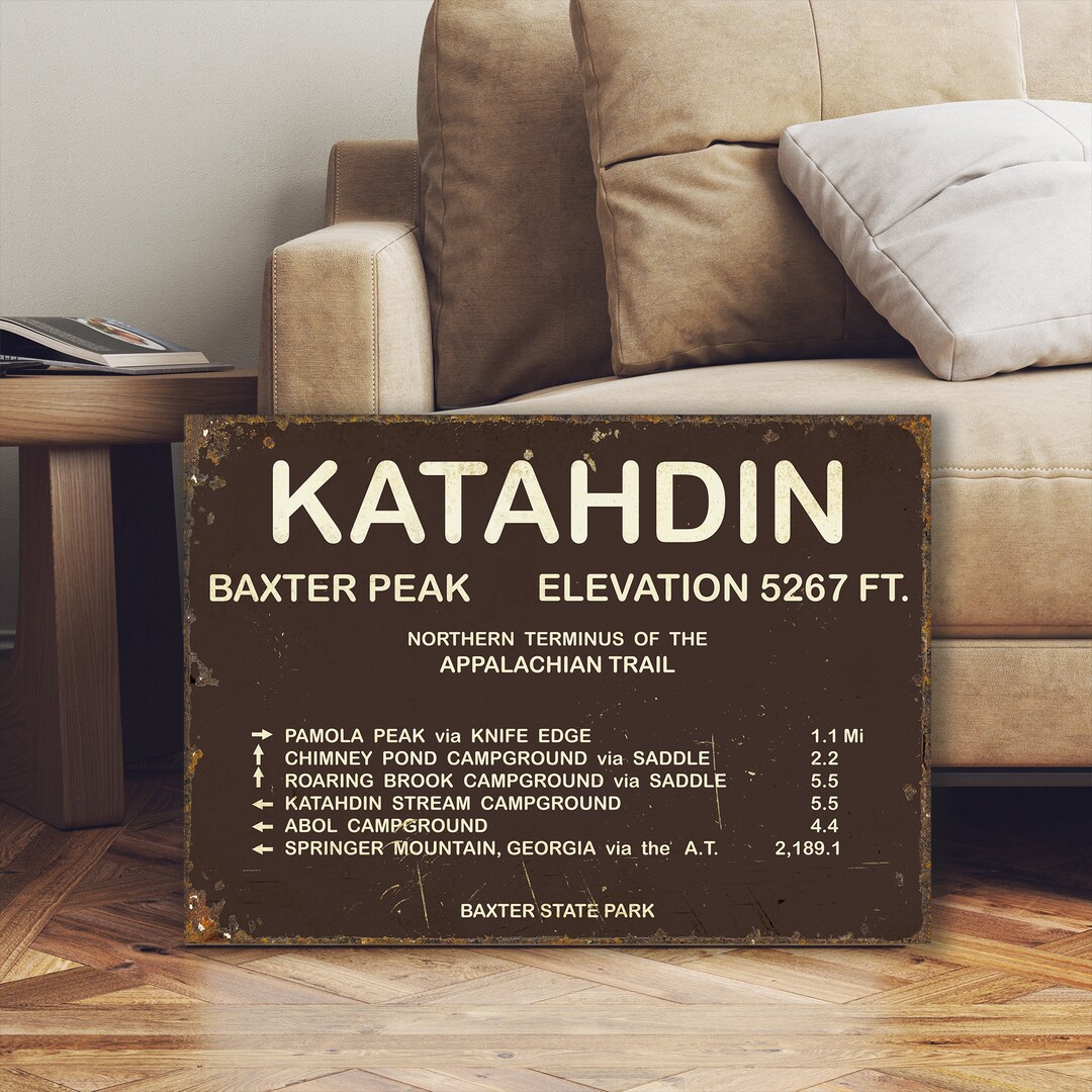 Katahdin Summit Hiking Appalachian Trail Sign - Etsy