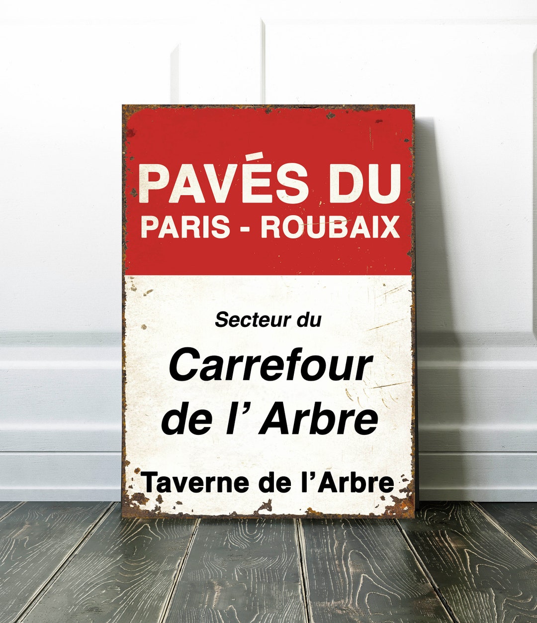 Paris Roubaix Carrefour De L'arbre Cycling Sign - Cycling Gift - Etsy