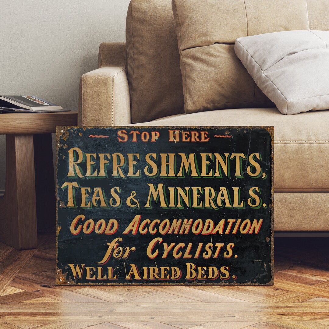 Rare Vintage Style English Tea Shop Cycling Kitchen Sign - Etsy