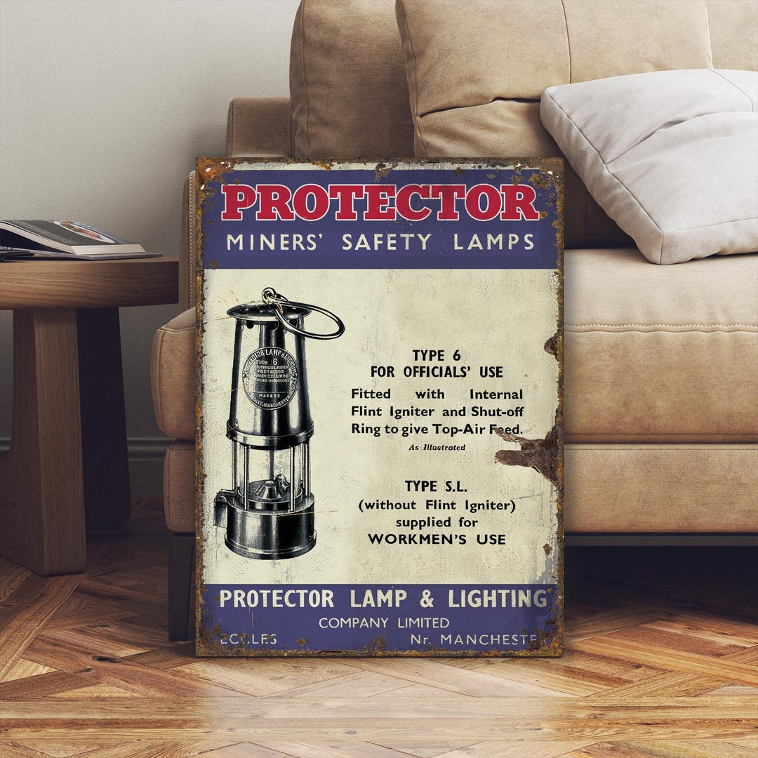 Vintage Style British Coal Miners Lamp NCB Sign - Etsy