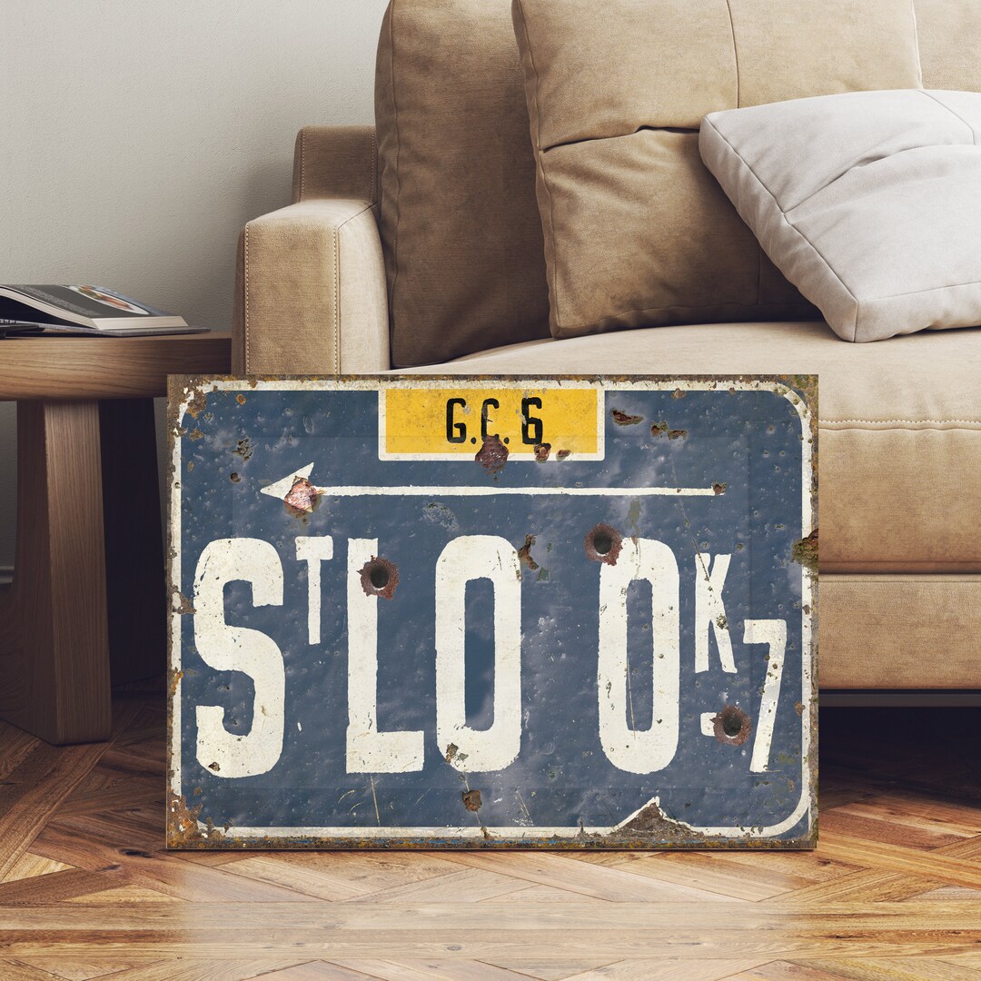 WW2 St Lo Normandy Sign Vintage Style WW2 Army Sign - Etsy