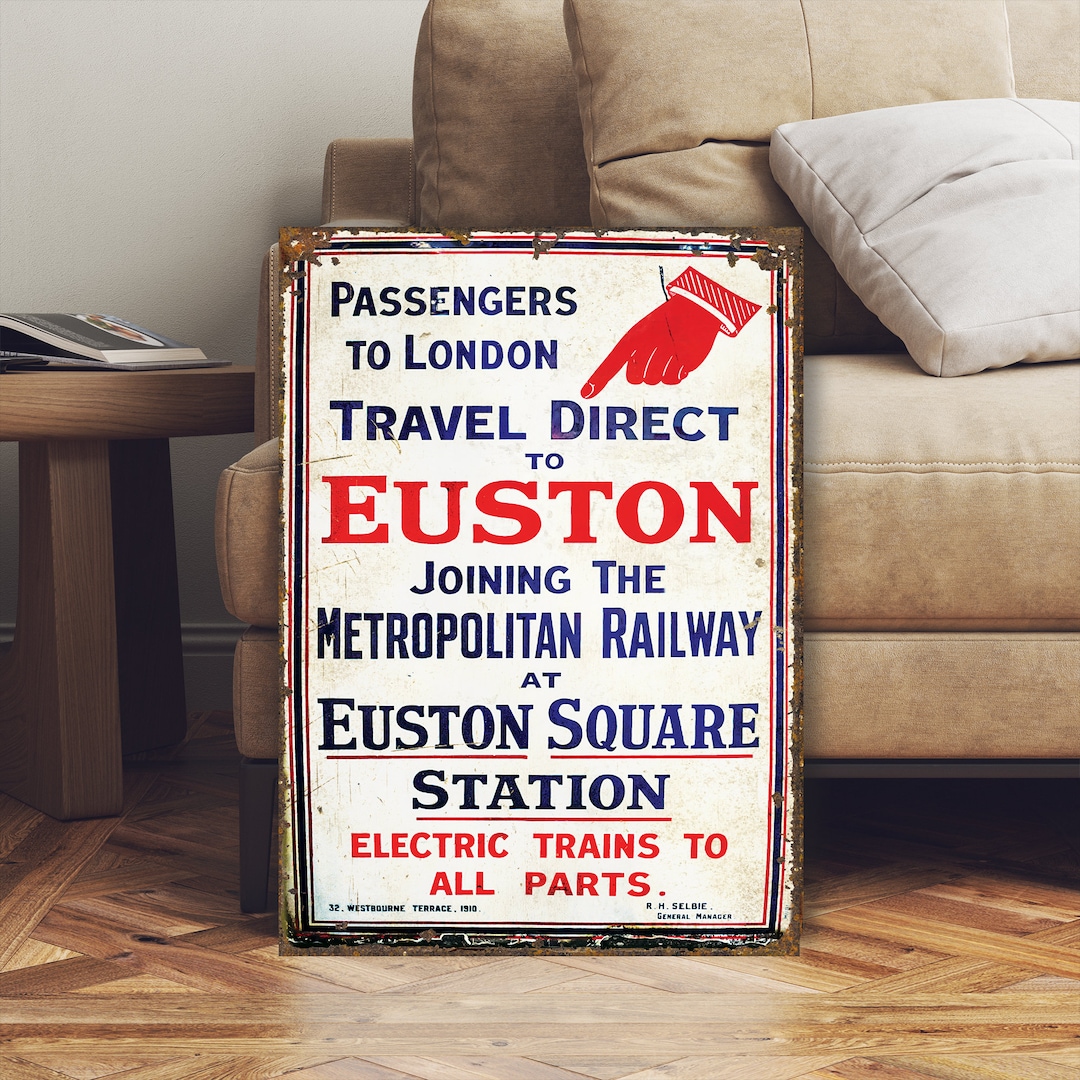 English London Tube Station Train Sign - Etsy