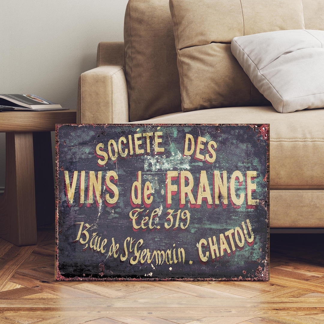 Rare Vintage Style French Wine Sign - Etsy Australia