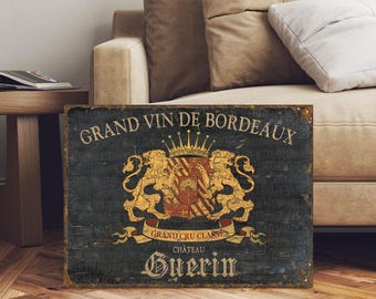 French Wine Sign, CHATEAU BEAULIEU, Bordeaux, French Signs, 27 X 14 - Etsy
