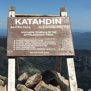 Katahdin Summit Hiking Appalachian Trail Sign - Etsy