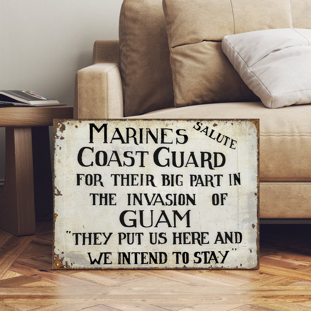WW2 US Marines Guam Sign Vintage Style WW2 Pacific Army Sign - Etsy