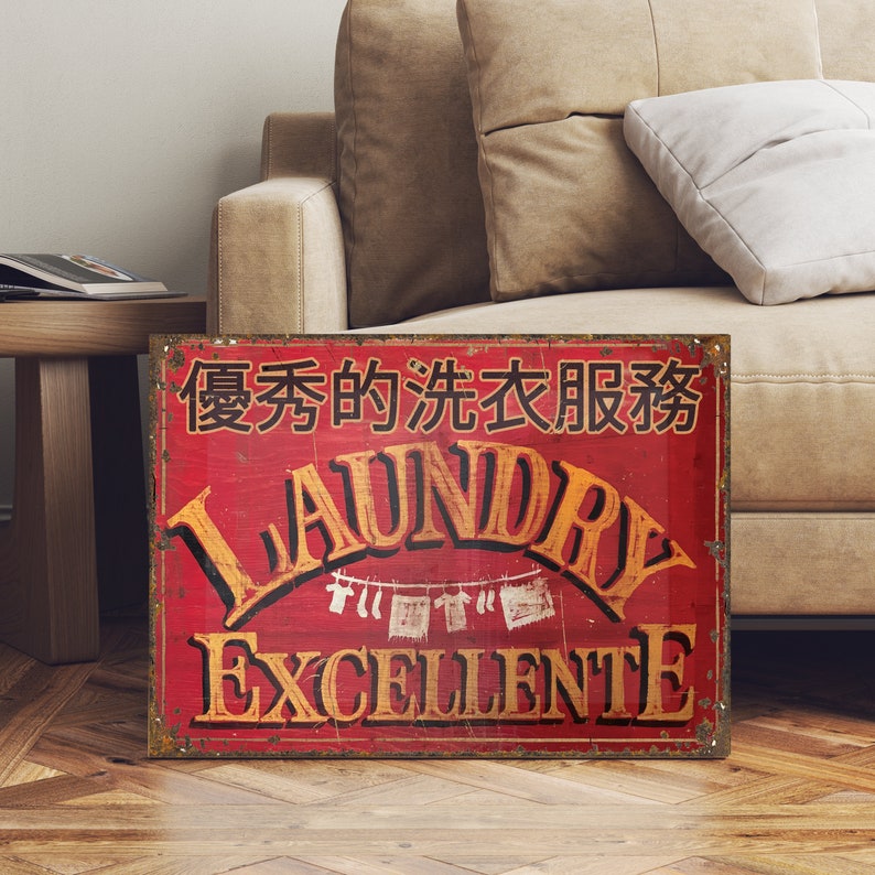 Chinese Hand Laundry Vintage Advertising Sign - Etsy