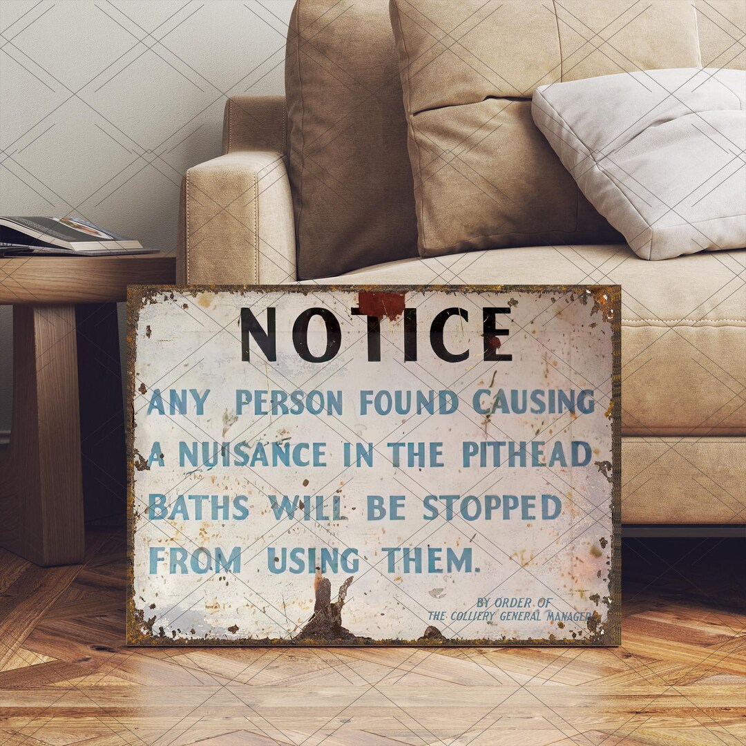 English British Coal Pit Baths Mining Sign - Etsy