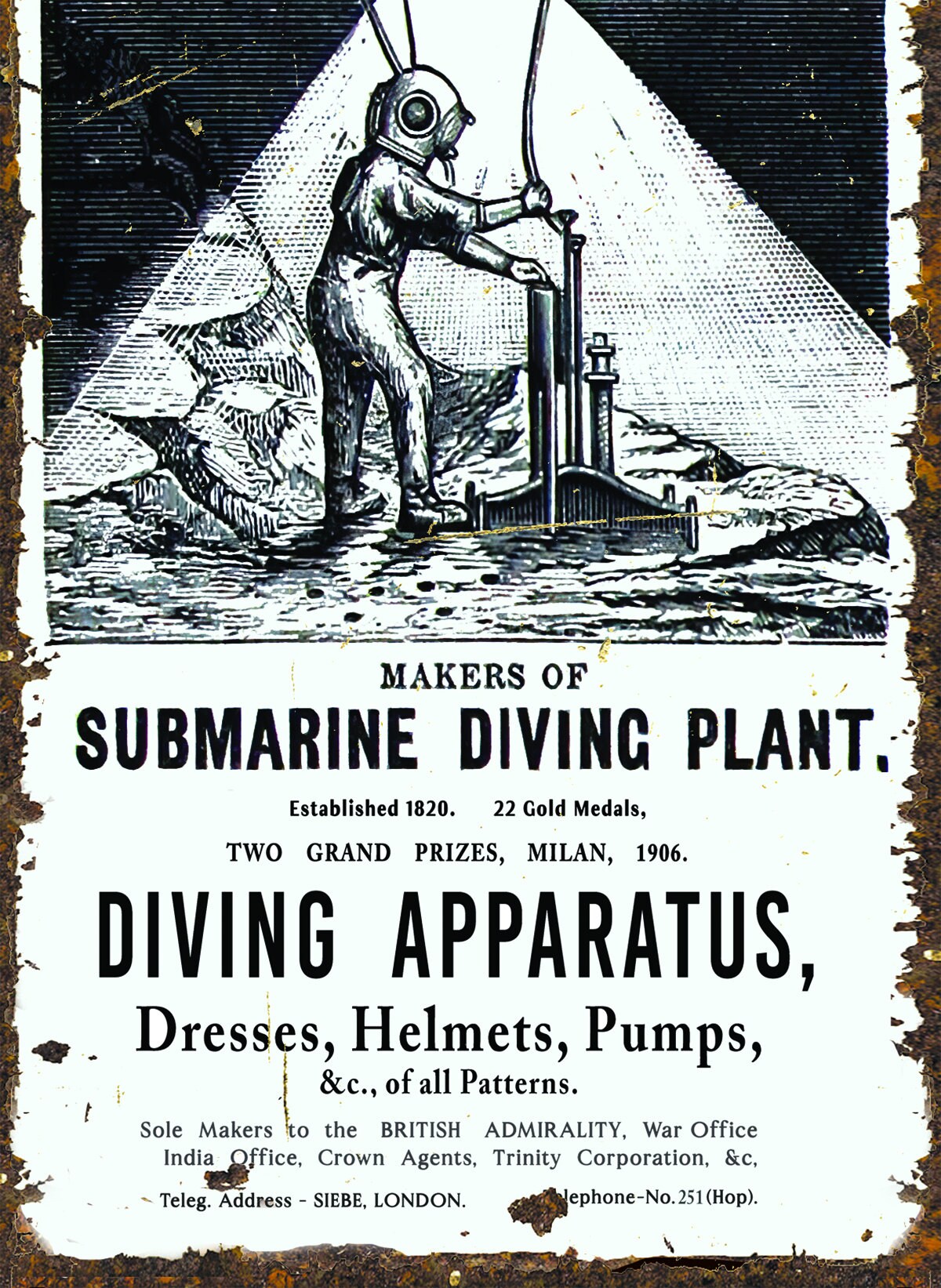 Rare Vintage Style Siebe Gorman Deep Sea Diving Sign US Navy - Etsy