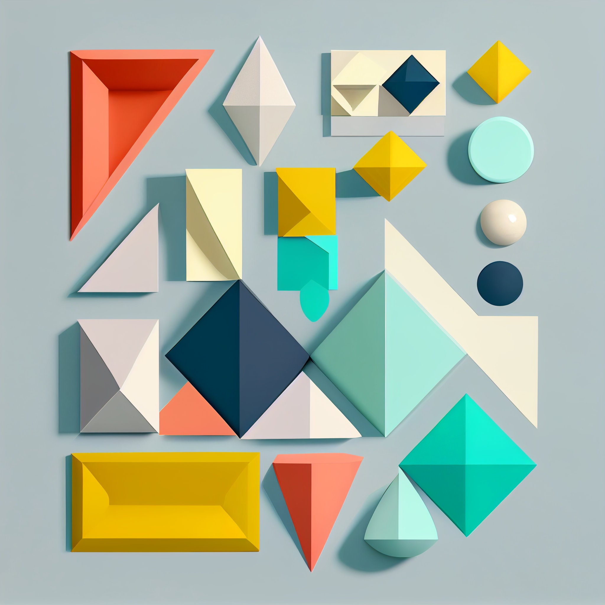 Minimalistic Wall Print With Geometric Shapes - Etsy