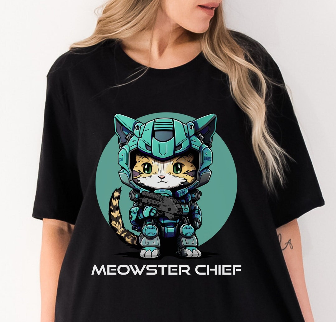Teal Meowster Chief Gamer Chief Gamer Cat Kitty FPS Dad Gift Gift for ...