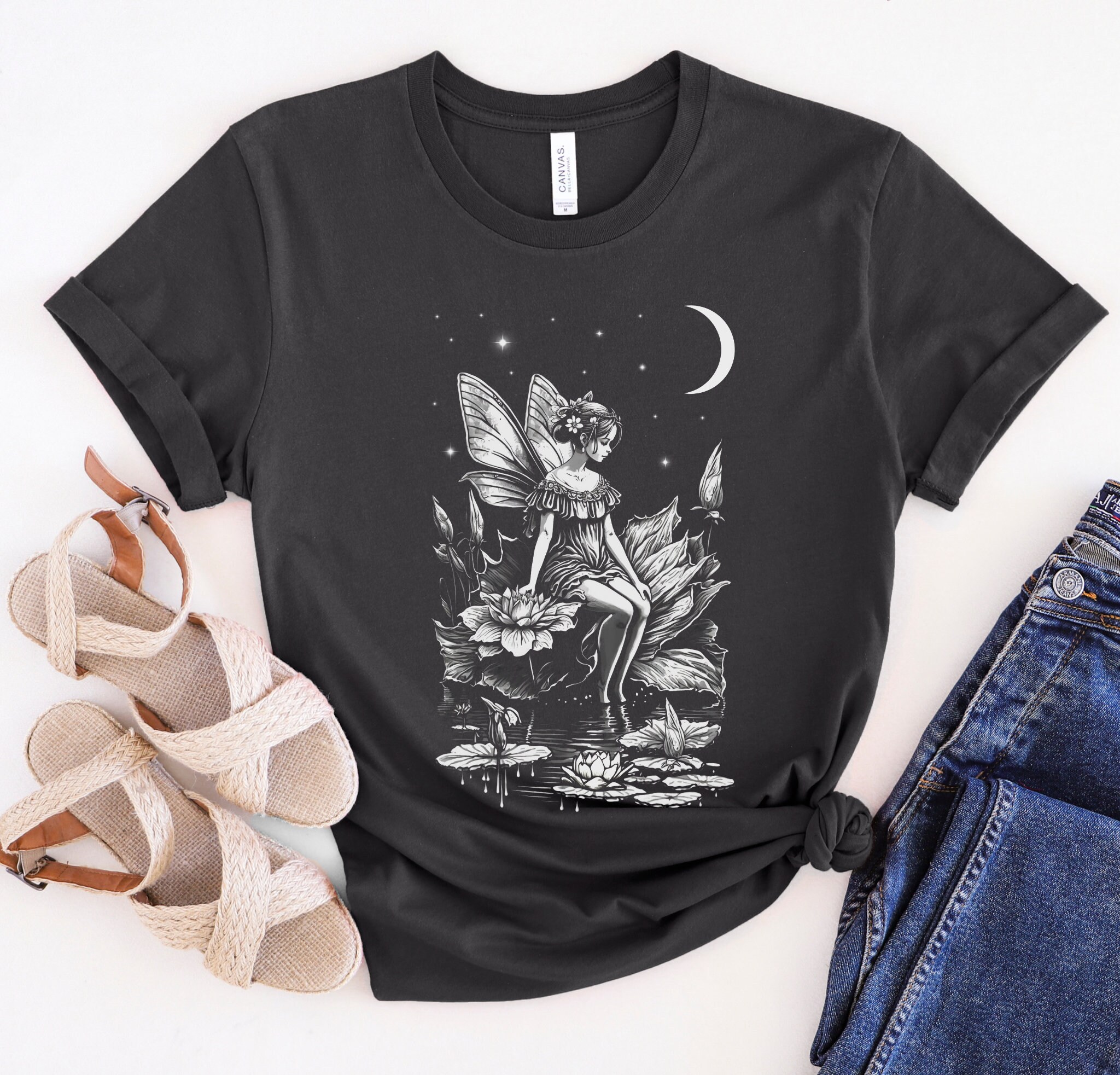 Lotus Flower Fairy Shirt Cottagecore Shirt Fairycore Shirt Water Lily ...