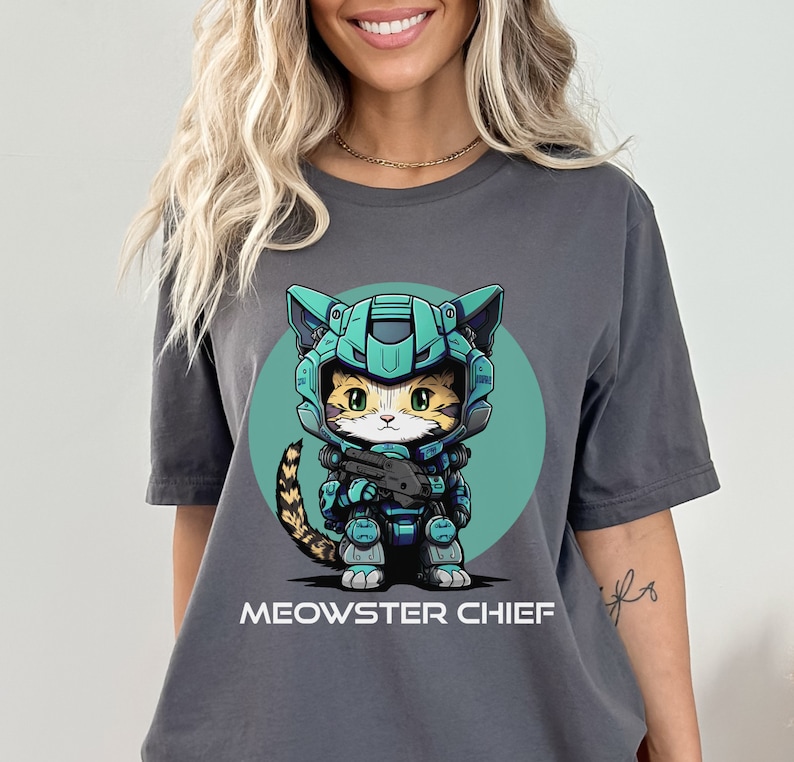 Teal Meowster Chief Gamer Chief Gamer Cat Kitty FPS Dad Gift Gift for ...