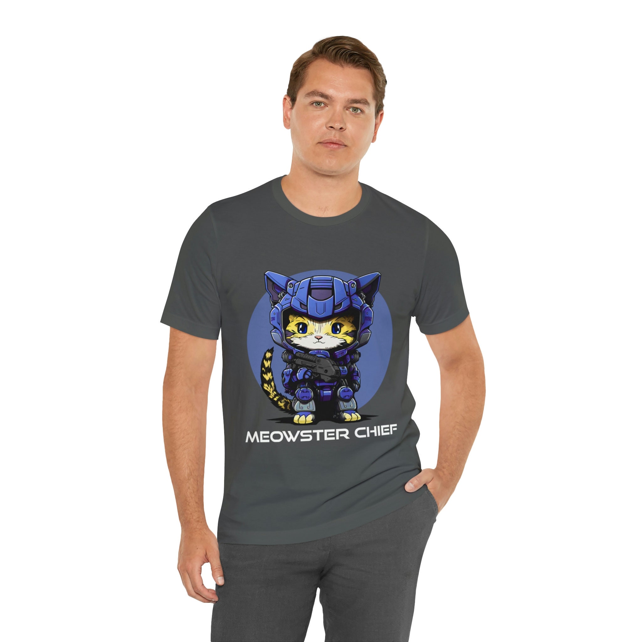 Blue Meowster Chief Gamer Chief Gamer Cat Kitty Shirt Cat Shirt FPS Dad ...