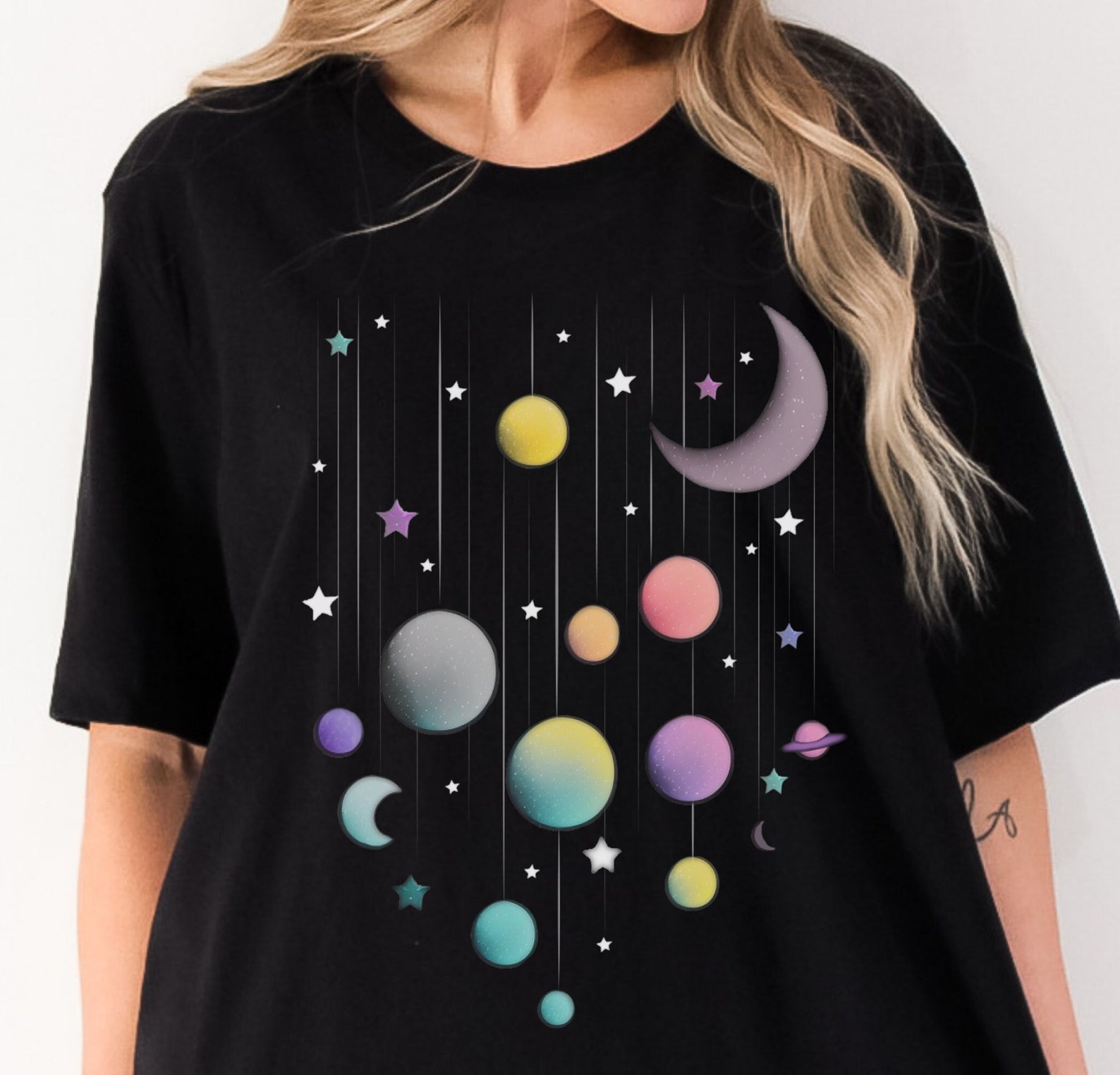 Planetary Dreams - Stars, Planets, Moon, Outer Space, Kawaii, Rainbow ...