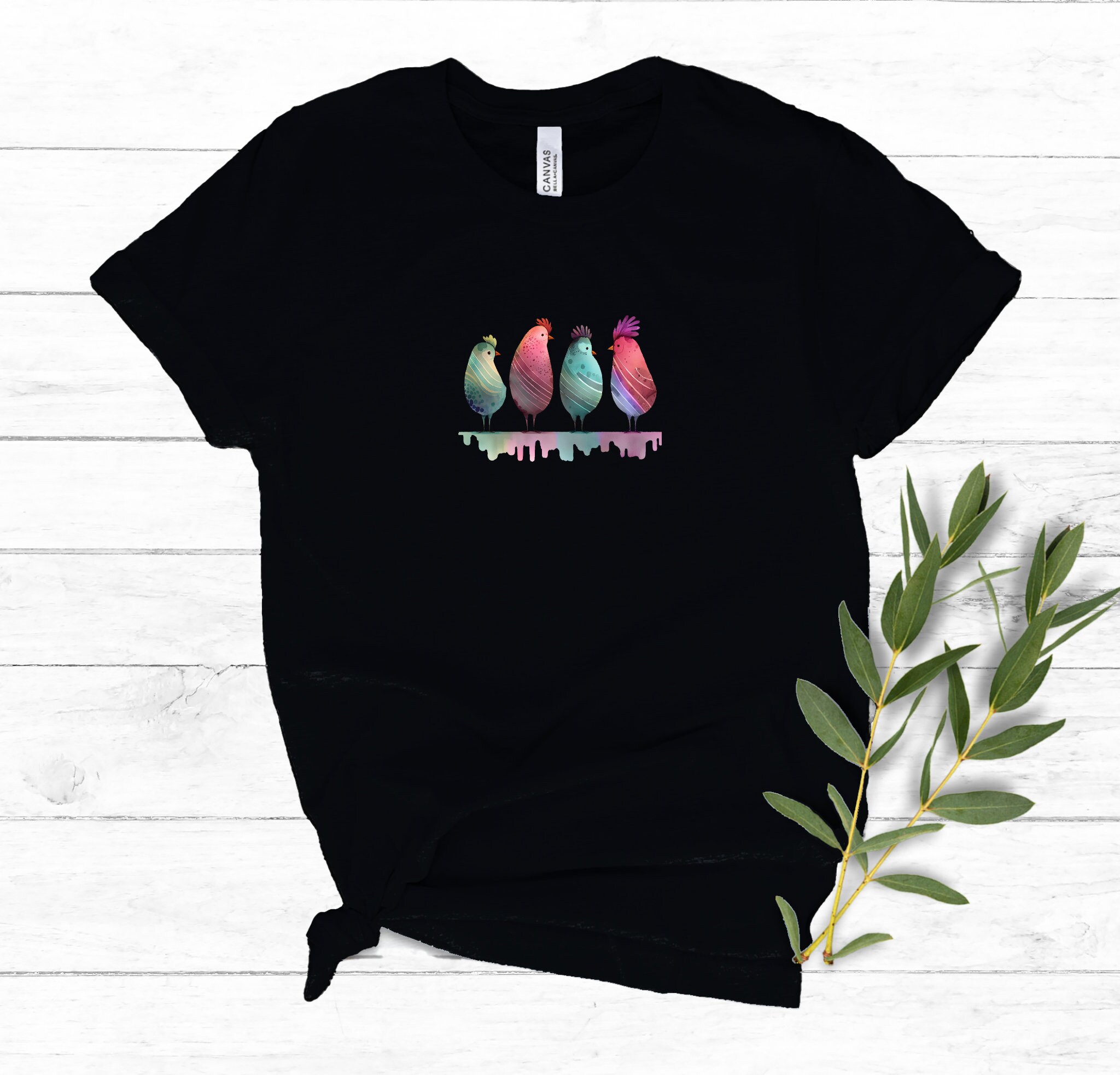 Abstract Chickens Nature Bird Watercolor Farmcore - Etsy