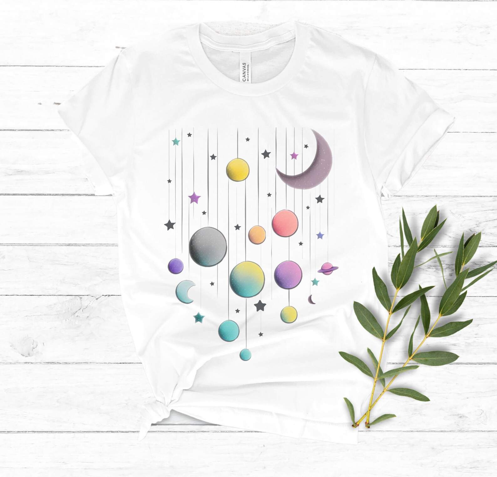 Planetary Dreams - Stars, Planets, Moon, Outer Space, Kawaii, Rainbow ...