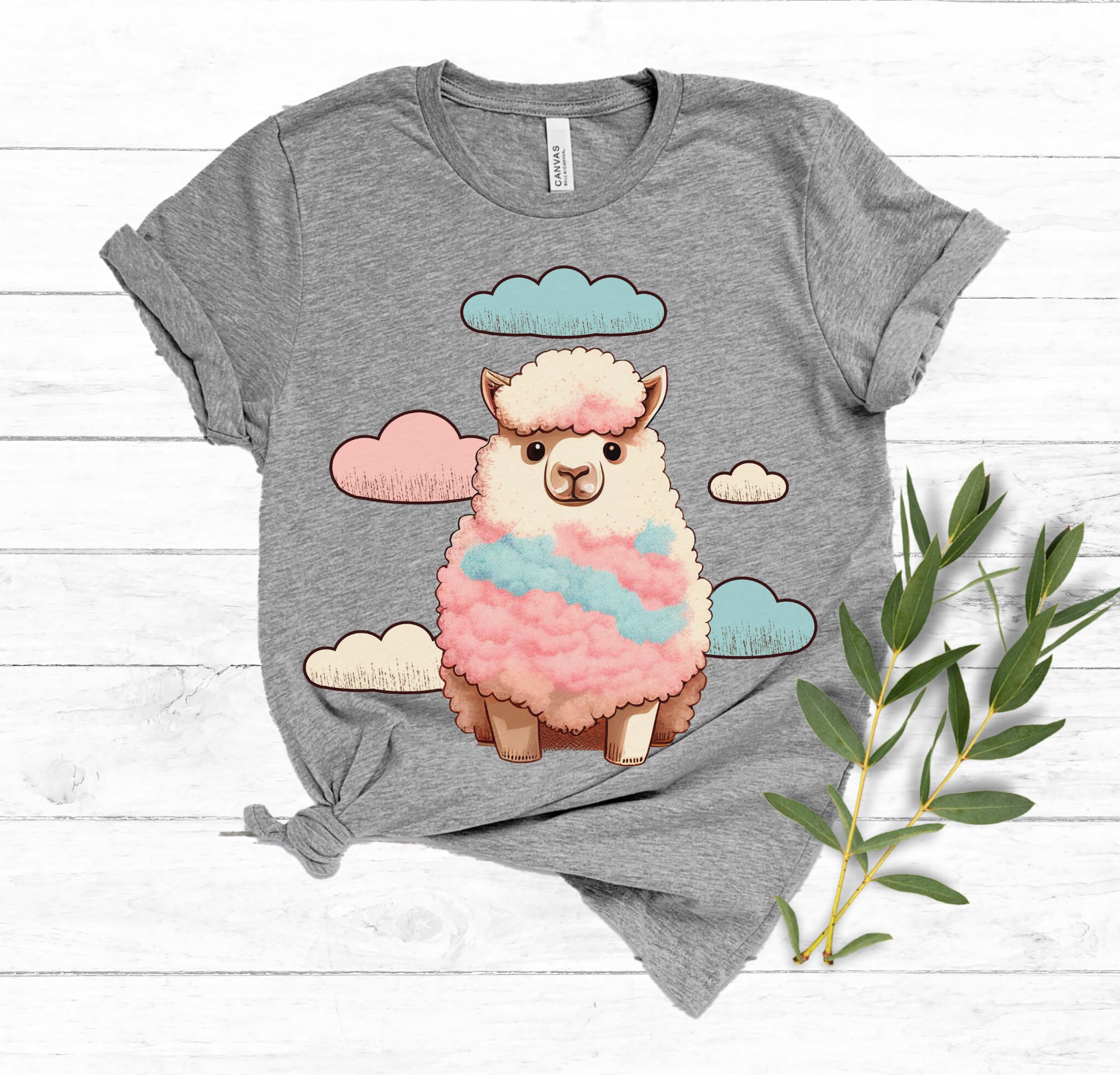 Cotton Candy Llama - Kawaii, Llama, Candy, Pastel, Cute, Funny, Fluffy ...