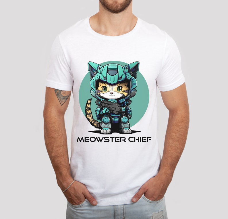 Teal Meowster Chief Gamer Chief Gamer Cat Kitty FPS Dad Gift Gift for ...