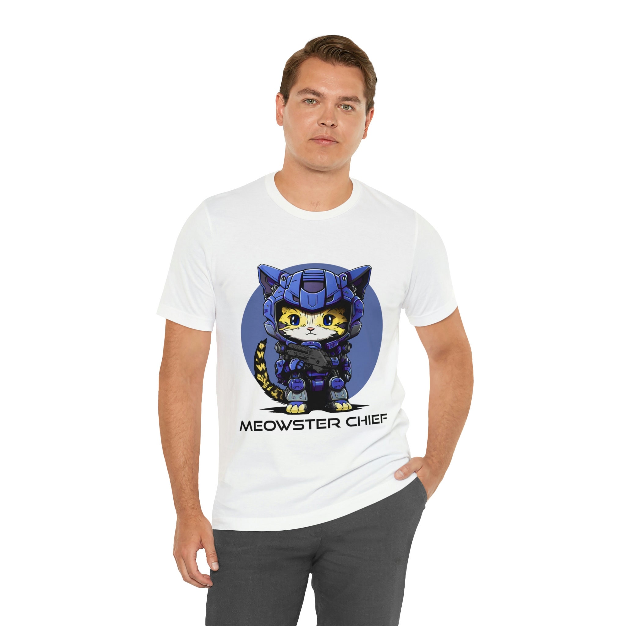 Blue Meowster Chief Gamer Chief Gamer Cat Kitty Shirt Cat Shirt FPS Dad ...